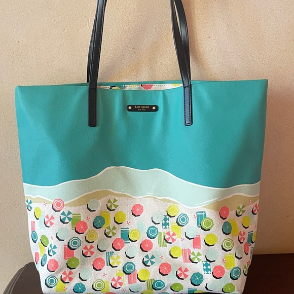 kate spade | Bags | Kate Spade Turquoise And Patterned Tote Bag | Poshmark